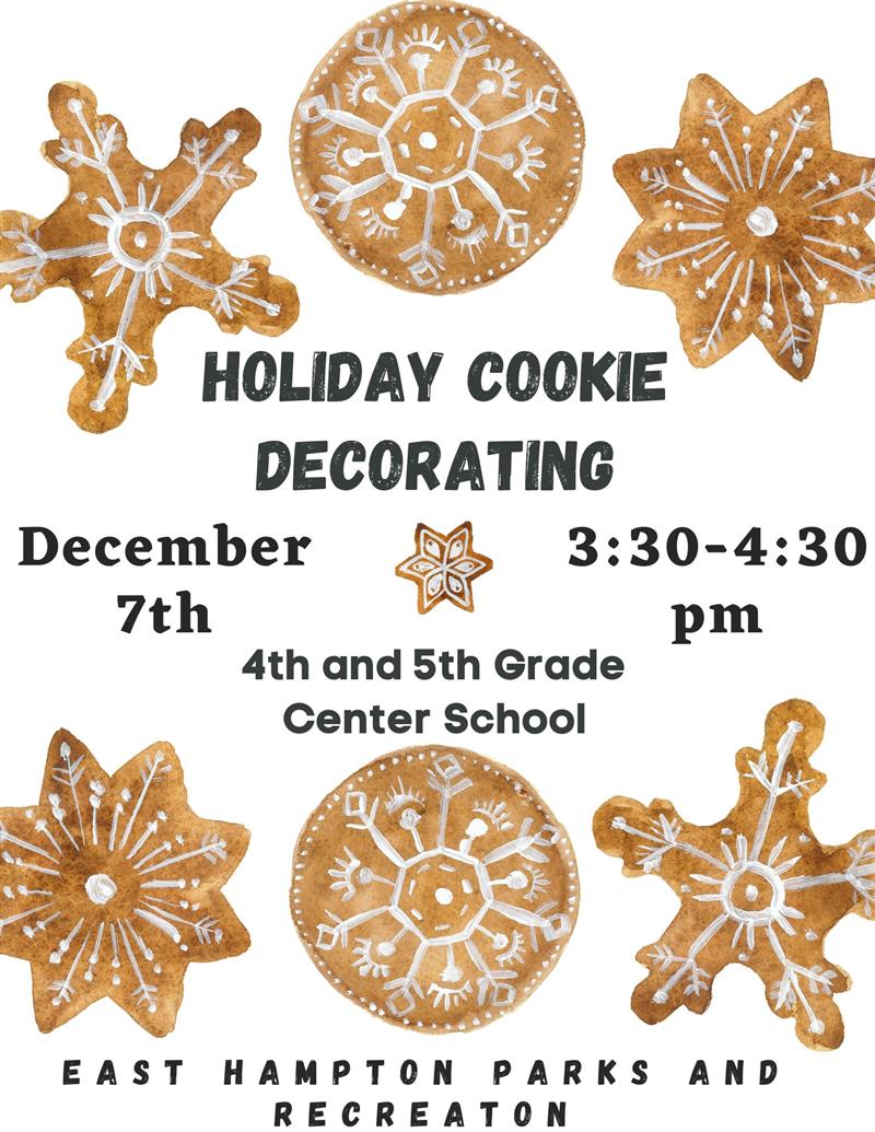 East Hampton Parks & Recreation: Center School Holiday Cookie Decorating